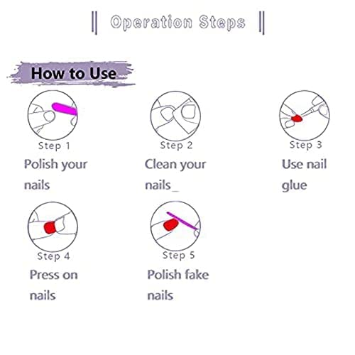 Diduikalor 24PCS French Stick on Nails, Coffin Fake Nails with Nail Glue Square Press on Nails Short, Reusable Uñas Acrilicas Con Diseños, Cute Nails for Women