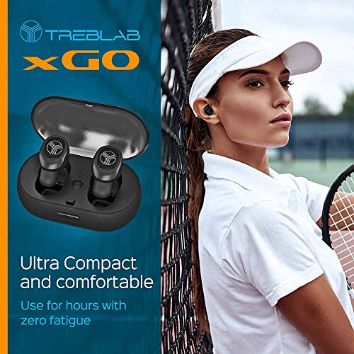 TREBLAB xGo - Top True Wireless Earbud - HD Sound, Ultra Lightweight, Steady Connection, Best Bluetooth 5.0 Headphones for Sports & Running, Waterproof Earphones, Noise Cancelling Microphone (Renewed)