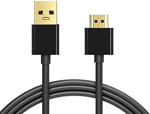 USB to HDMI Cable, USB 2.0 Male to HDMI Male Charger Cable Splitter Adapter - 0.5M/1.6FT