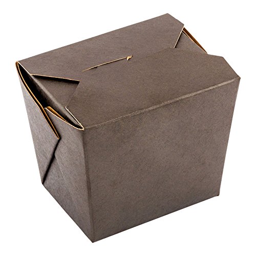Restaurantware-8 Ounce Noodle Take Out Boxes, 25 Disposable Food To Go Boxes - Tab-Lock, Stackable, Black Paper Take Home Boxes, Greaseproof, For Restaurants, Catering, And Parties