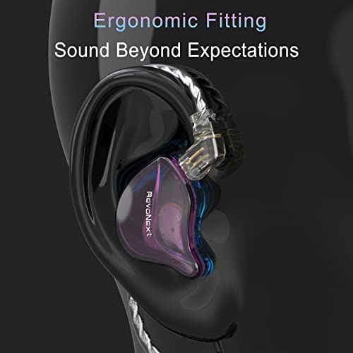 RevoNext Earbuds Wired in-Ear Headphones HiFi Stereo Earbuds with Microphone RH-212 IEM Earphone with Detachable Cable for Musicians Drummers Singers Earbuds(Purple)
