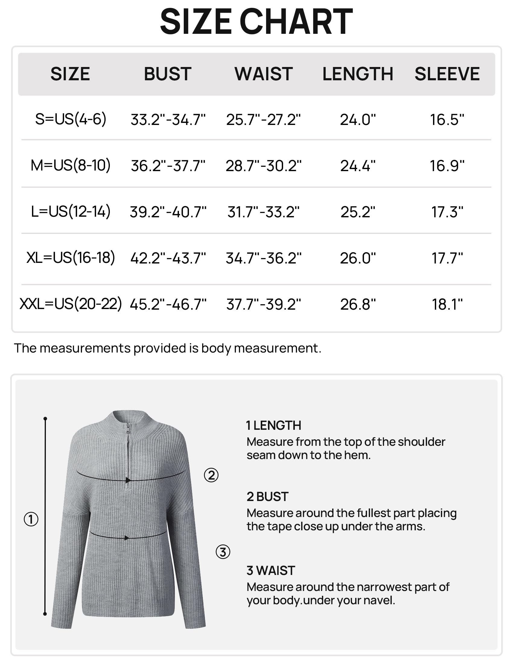 MEROKEETY Women's 2024 Long Sleeve Chunky Knit Sweaters 1/4 Zip Polo V Neck Casual Pullover Tops,Grey,S