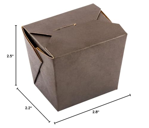 Restaurantware-8 Ounce Noodle Take Out Boxes, 25 Disposable Food To Go Boxes - Tab-Lock, Stackable, Black Paper Take Home Boxes, Greaseproof, For Restaurants, Catering, And Parties