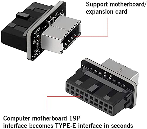 USB Front Panel Adapter,XCZZYB Vertical USB 3.1 Front Panel Socket Key-A Type-E to USB 3.0 20Pin Header Adapter