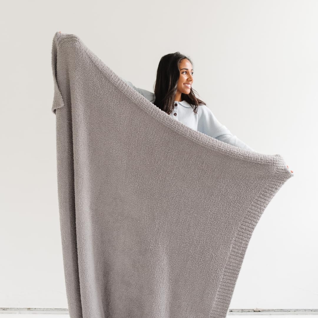 SARANONI Super SoftOversized Home Decorative Extra Large Bamboni 60" x 80" Home Throw Blanket, (Gray)