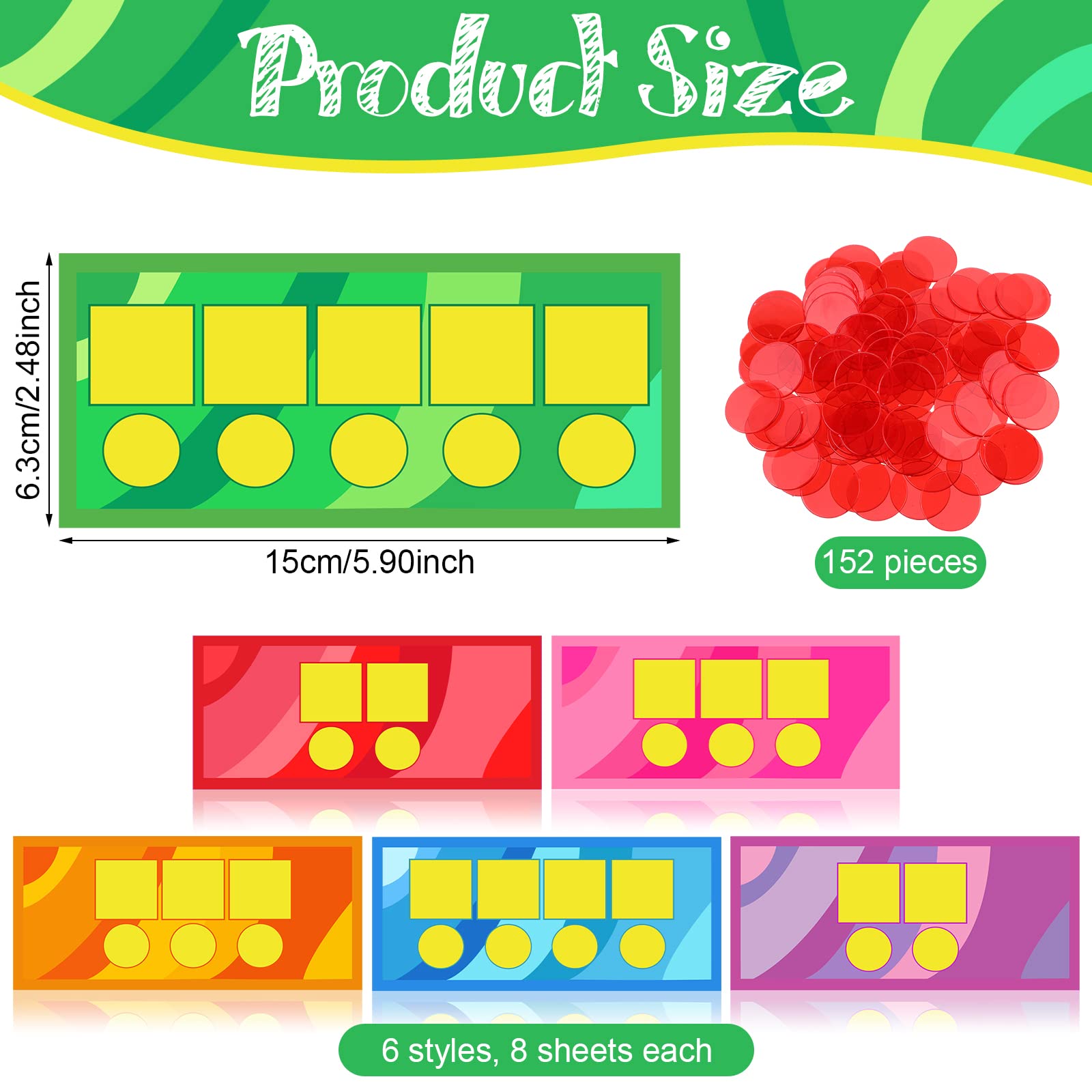 200 Pcs Set of Sound Box Mats and Chips Include 152 Pcs Chips and 48 Pcs Dry Erase Mats Phonemic Awareness Phonics Games Classroom Reading Games for Kindergarten Preschool Elementary Student Teacher