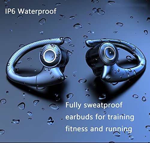 Xmenha Wireless Over Ear Earbuds with Earhooks Bluetooth Sport Running Headphones with Ear Hook Mic Wireless Running Sport Earbuds Workout Working Out Bluetooth