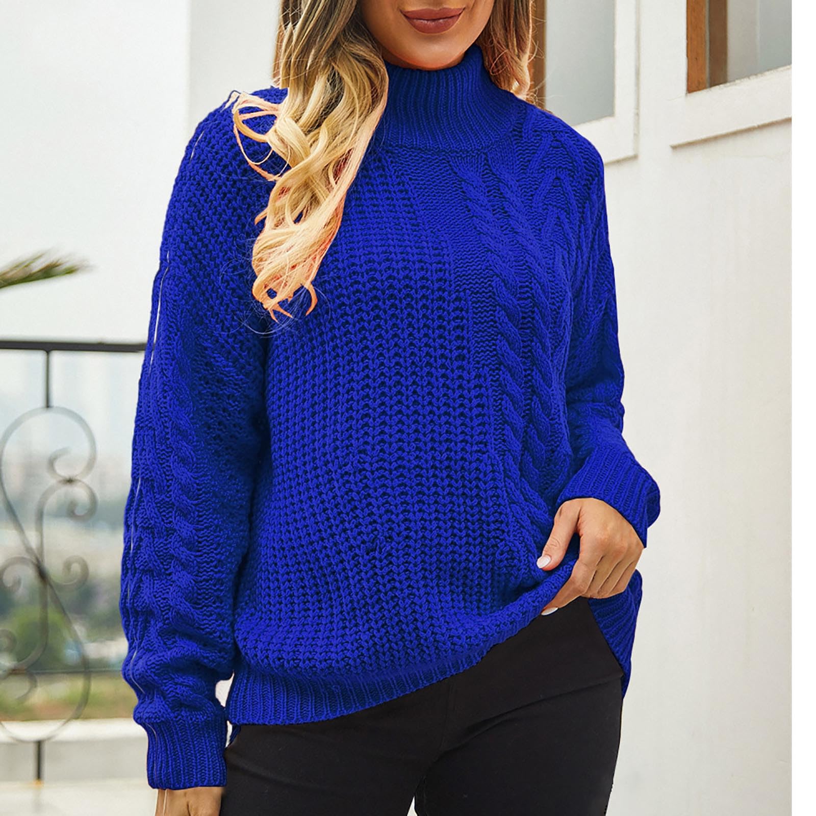 Pullover Sweaters for Women Long Sweater Dress for Women 2023 Fall Winter Half Zip Fleece Pullover Sweaters Casual V Neck Long Sleeve Ribbed Knit Loose Jumper Tops Turtle Tunic Women Sweatshirts