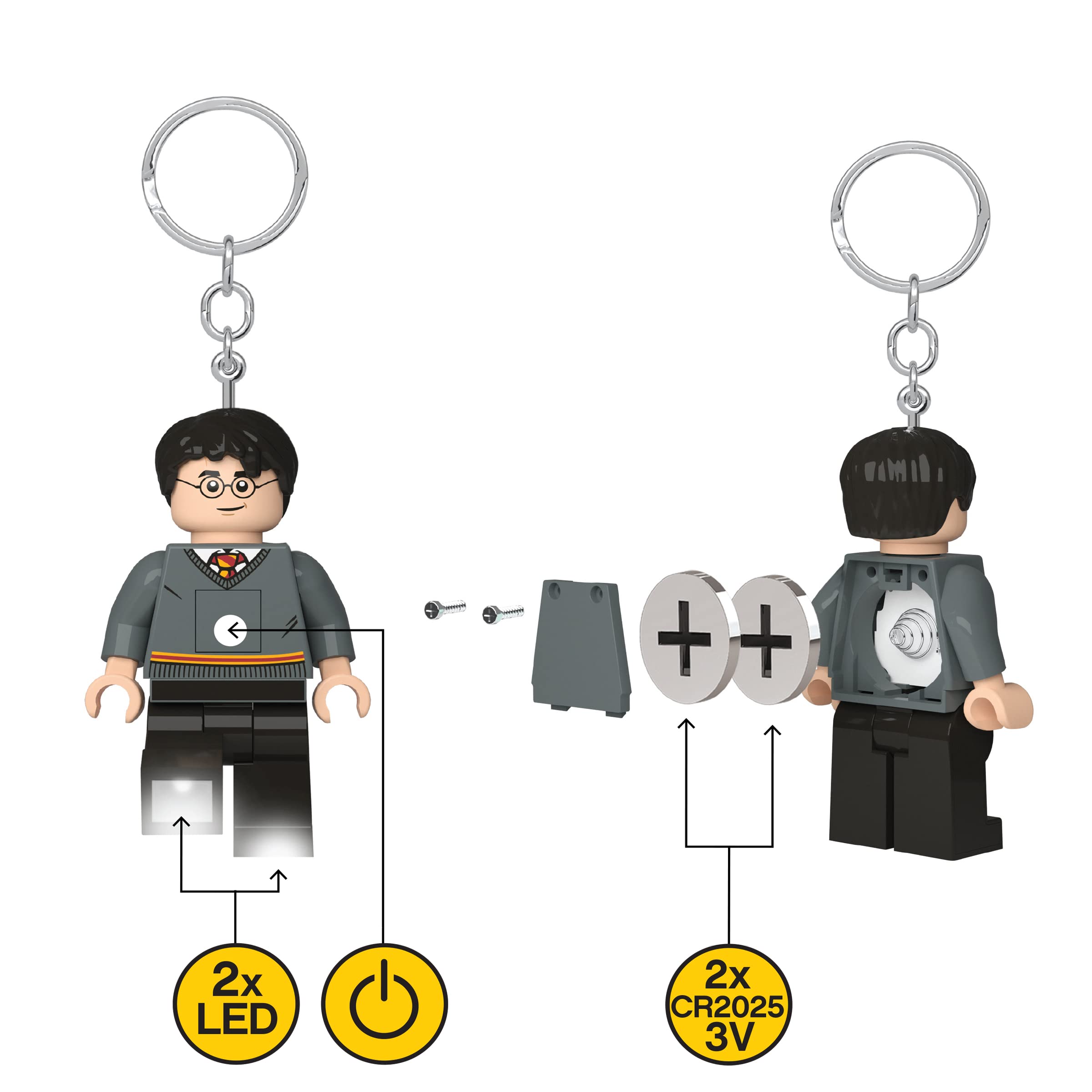 LEGO Harry Potter & Hermione Keychain Light Bundle, Ages 6+, includes 1 Harry Potter Keychain Light and 1 Hermione Keychain Light