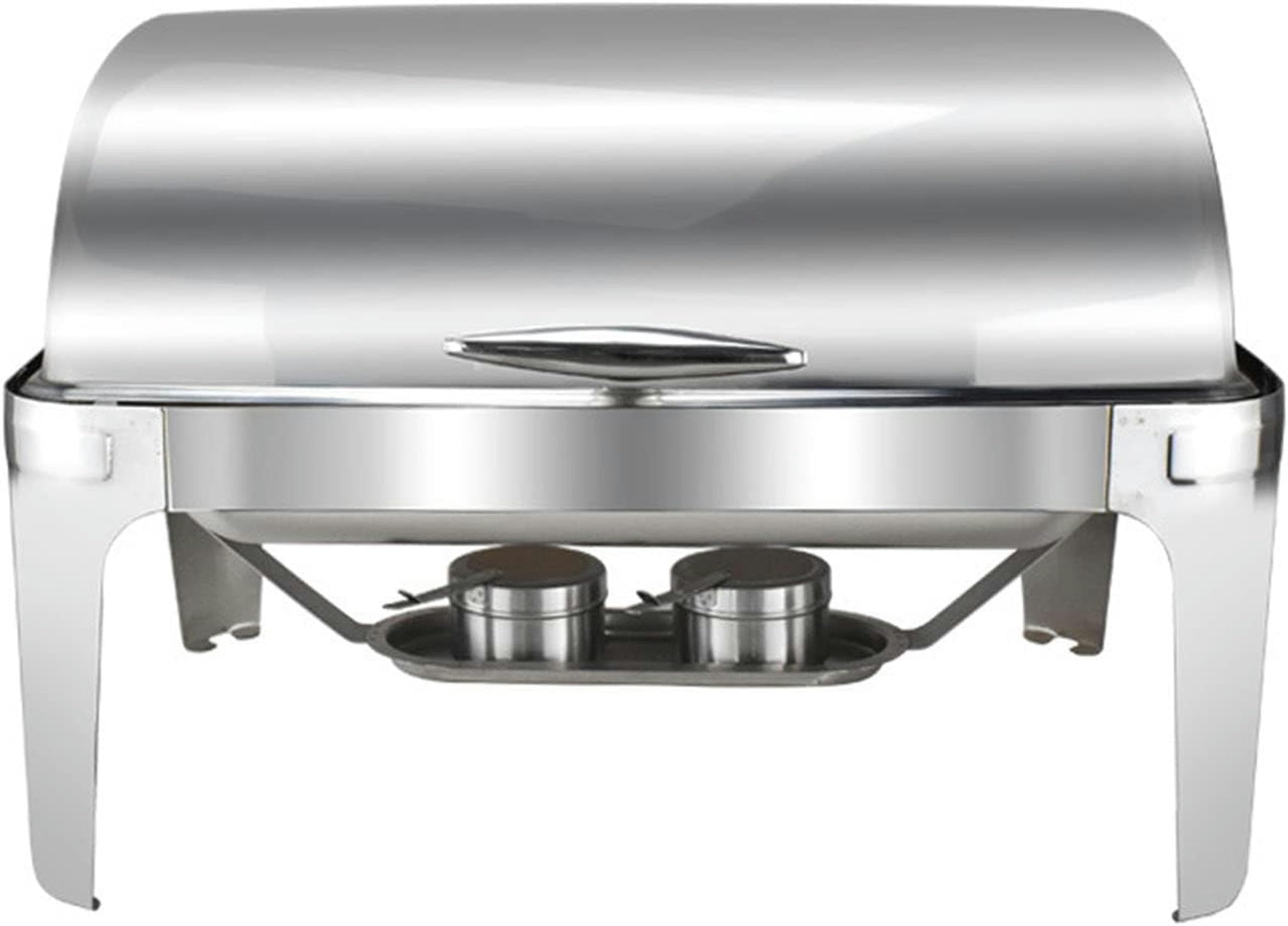 FLTRGO Chafing Dish Set, 9L Stainless Steel Buffet Trays Food Server with Fully Retractable Roll Top Lid, for Restaurant Catering Parties Weddings Picnics,Invisible