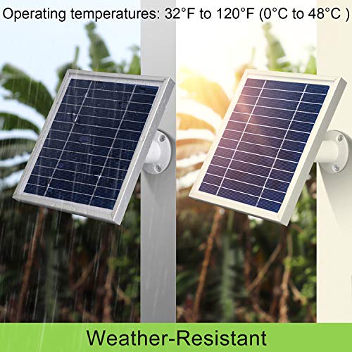 Uogw Solar Panel Charge for Arlo Pro 3/Arlo Pro 4/Arlo Ultra/Ultra 2, with 11.5ft Waterproof Magnetic Power Cable, Adjustable Mount(Silver)(NOT for Arlo Essential Spotlight)