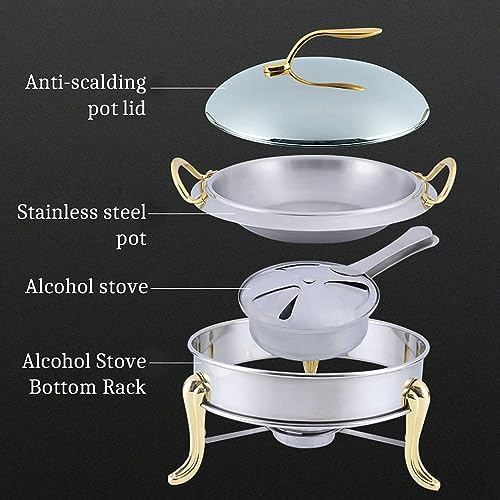 FLTRGO Chafing Dishe Food Warmers, Stainless Steel Buffet Server Trays W/Food Pan, Pot Lid, Solid Stand and Fuel Holder, for Parties, Weddings and Events