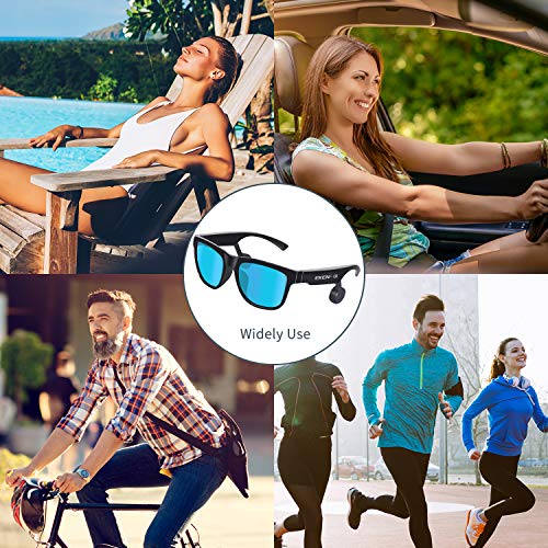 EKEN Bone Conduction Sunglasses - Bluetooth Headphones Smart Audio Glasses Wireless Open Ear with Microphone Answer Phone call for Fishing Golf Hiking G1