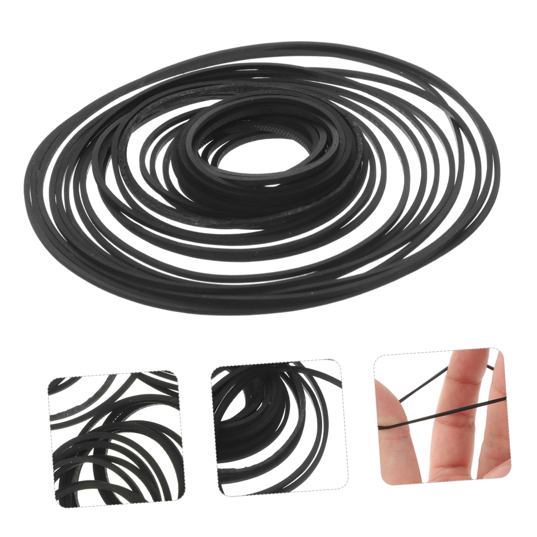 ibasenice 60pcs Cassette Belt Cassette Player Belts Replacement Cassette Belts 1mm Square Mixed 40-135mm