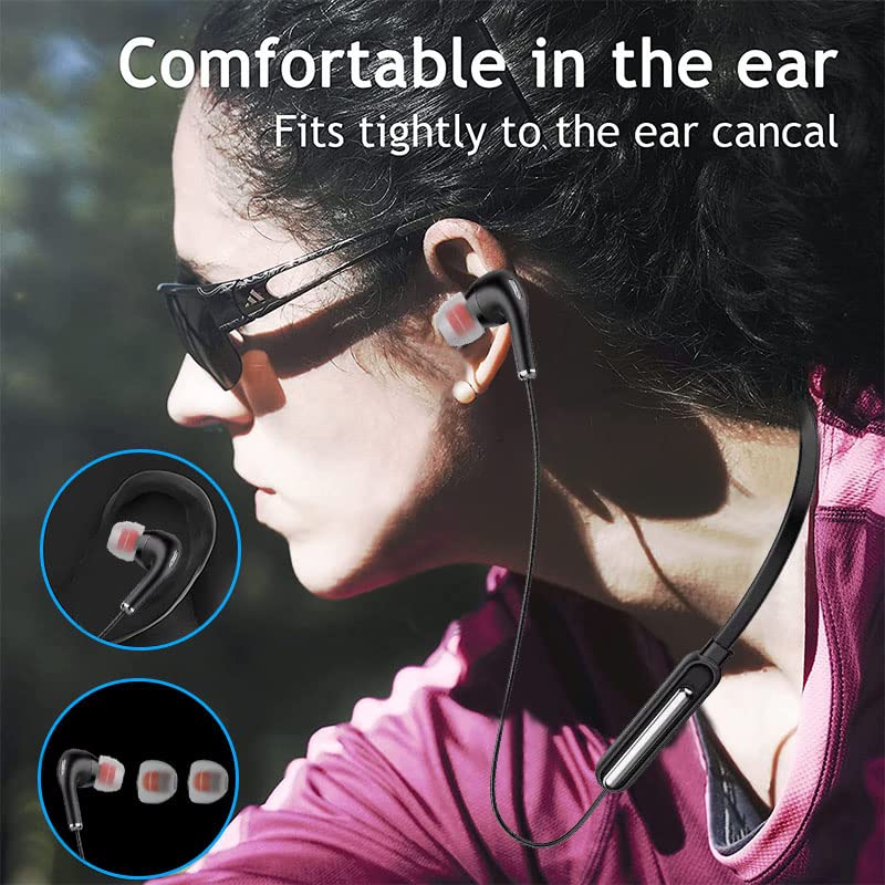 JKIKL Neckband 5.0 Headphones, Lightweight Foldable Sports Sweatproof Headset with Microphone, TF Card Slot