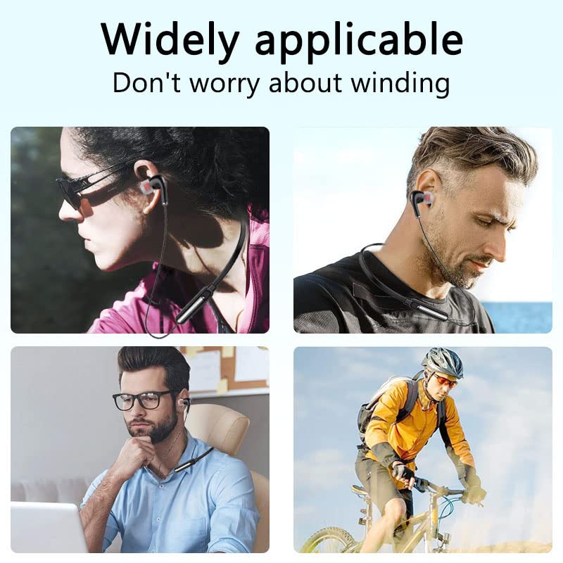 JKIKL Neckband 5.0 Headphones, Lightweight Foldable Sports Sweatproof Headset with Microphone, TF Card Slot