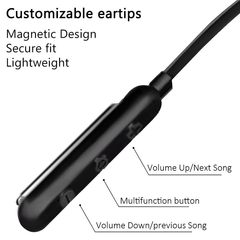JKIKL Neckband 5.0 Headphones, Lightweight Foldable Sports Sweatproof Headset with Microphone, TF Card Slot