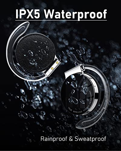 Mosonnytee Bluetooth Headphones Open Ear Headphones Wireless Earphones Workout Running Headphones with Microphones IPX5 Waterproof Headphones with Light earhooks for Running 13-Hours Usage