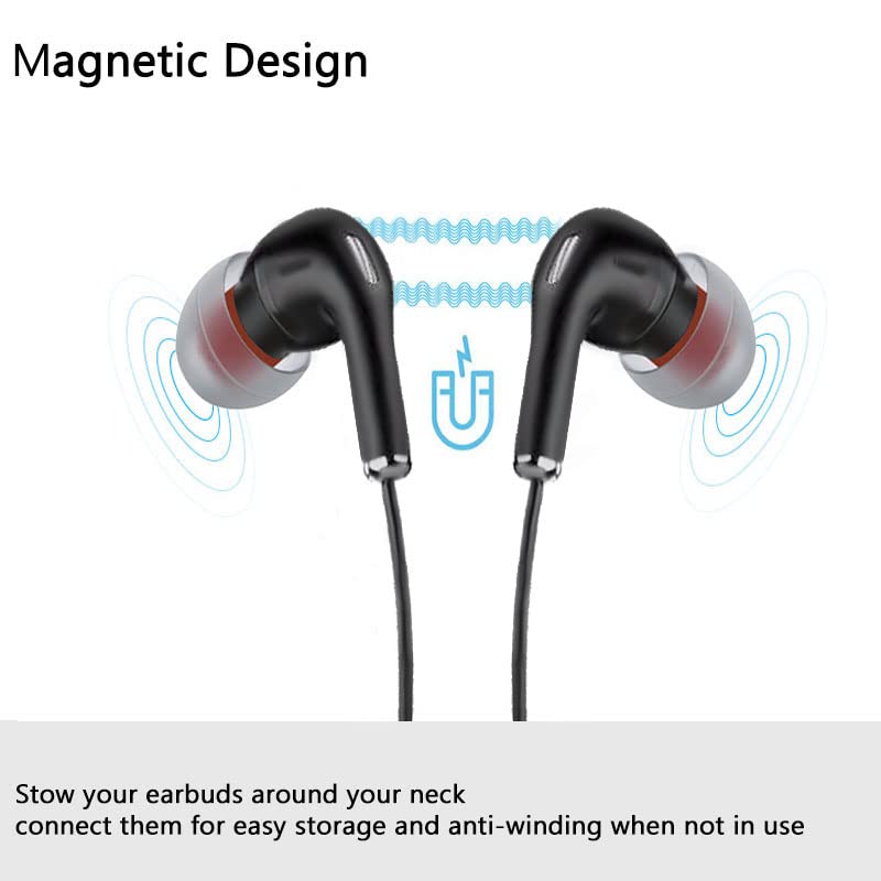 JKIKL Neckband 5.0 Headphones, Lightweight Foldable Sports Sweatproof Headset with Microphone, TF Card Slot