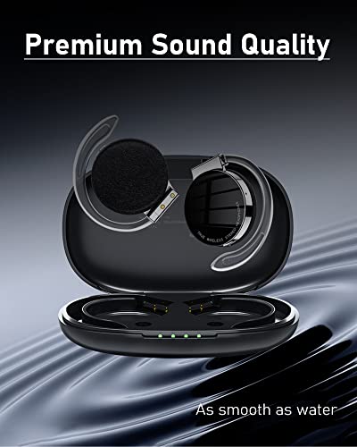 Mosonnytee Bluetooth Headphones Open Ear Headphones Wireless Earphones Workout Running Headphones with Microphones IPX5 Waterproof Headphones with Light earhooks for Running 13-Hours Usage