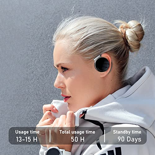Mosonnytee Bluetooth Headphones Open Ear Headphones Wireless Earphones Workout Running Headphones with Microphones IPX5 Waterproof Headphones with Light earhooks for Running 13-Hours Usage