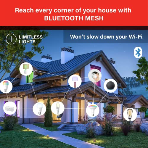 Sengled Alexa Smart Flood Light Bulbs, Bluetooth Mesh BR30 Smart Bulbs That Work with Alexa Only, 65 Watt Equivalent Full Color and Tunable White 650 LM, E26 Base Recessed, No Hub Required, 4 Pack