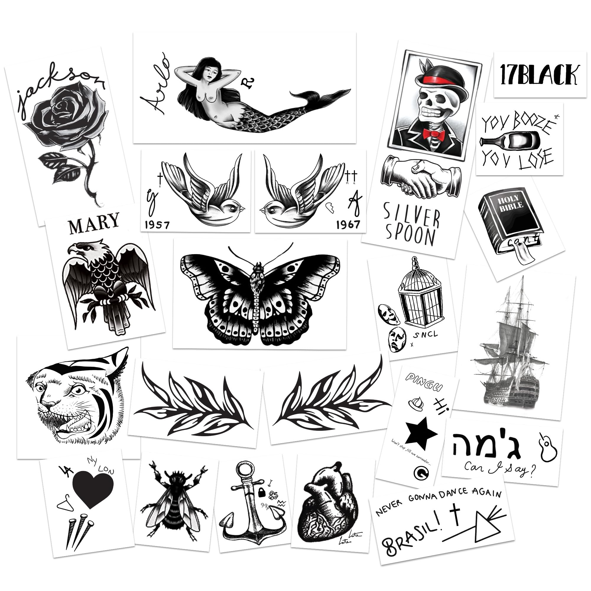 FashionTats Styles inspired by Harry Pop Star Temporary Tattoos | Halloween Costume Tattoos | Cosplay Kits | Skin-Safe | MADE IN USA | Removable