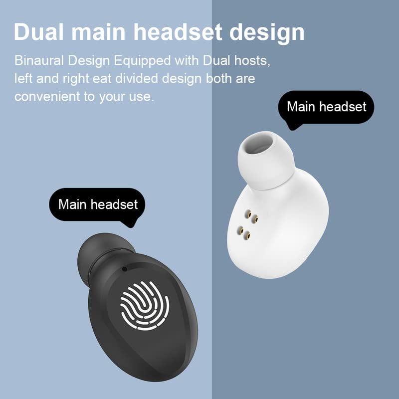 RUSAM TWS BL31 True Wireless Earbuds Bluetooth 5.2 Headphones Touch Control Stereo Earphones in-Ear Built-in Mic Headset Premium Deep Bass for Music Game Sport,Black