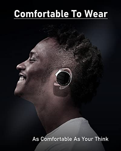 Mosonnytee Bluetooth Headphones Open Ear Headphones Wireless Earphones Workout Running Headphones with Microphones IPX5 Waterproof Headphones with Light earhooks for Running 13-Hours Usage