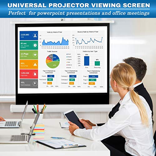 Pyle Portable Projector Screen Tripod Stand - Mobile Projection Screen , Lightweight Carry & Durable Easy Pull Assemble System for Schools Meeting Conference Indoor Outdoor Use, 40 Inch(PRJTP42)
