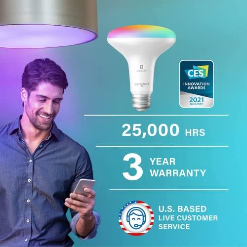 Sengled Alexa Smart Flood Light Bulbs, Bluetooth Mesh BR30 Smart Bulbs That Work with Alexa Only, 65 Watt Equivalent Full Color and Tunable White 650 LM, E26 Base Recessed, No Hub Required, 4 Pack