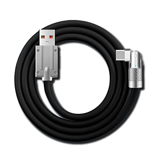 Recyphi Chubby Gamer 180° Rotating Fast Charge Cable USB to C Cord LED Flexible Rotary Connector Durable Thick Rubber Safety Charging, Laptop