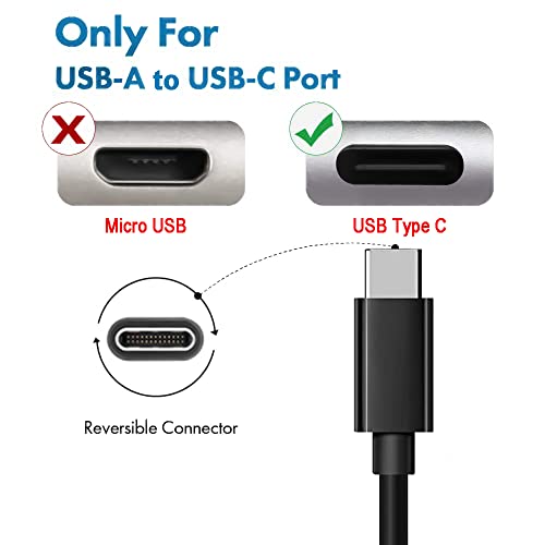 USB Type C Charger Charging Cable for New Jitterbug Flip 2 and New Jitterbug Lively Smart 3 - (5Ft) (Not Compatible with The Old Version Micro Port)