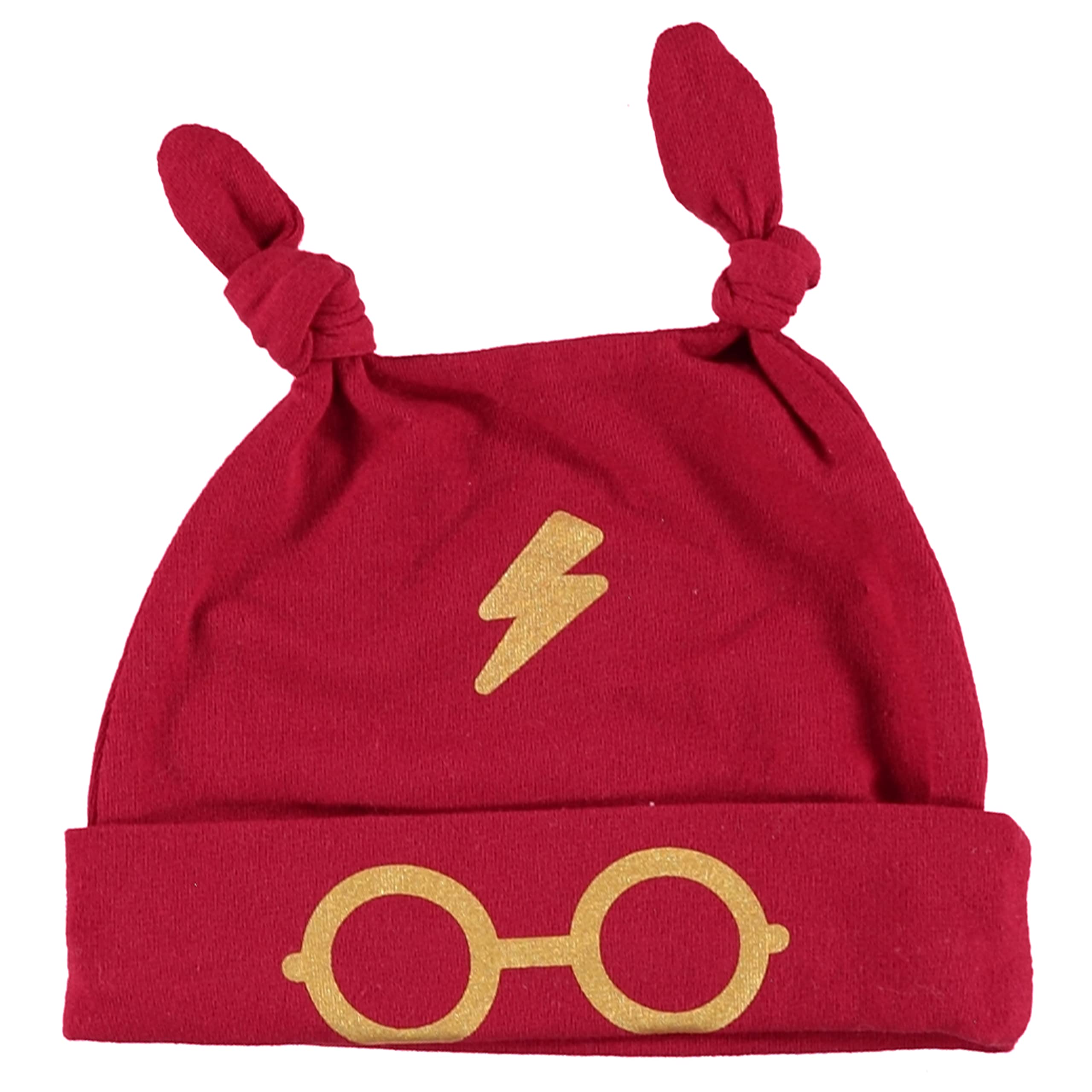 Harry Potter Baby Girls' Bodysuit, Knotted Cap & Socks Gift Set (Pink/Red/Yellow, 6-9 Months)
