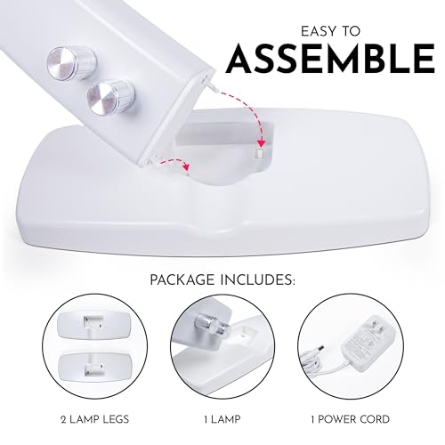 XOLLOZ Half-Moon LED Manicure Lamp - 1600 Lumen Desk Light for Nails, Tattoo & Lash Techs (White)