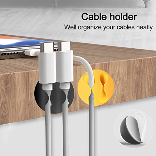 Fanoshon 35 PCS Charging Cable Protectors Charger Cord Savers for iPhone Cables, Spiral Silicone USB Cable Ends Markers Covers for Most Cellphone and Tablet Data Lines (with 4 pcs Desk Cable Drops)