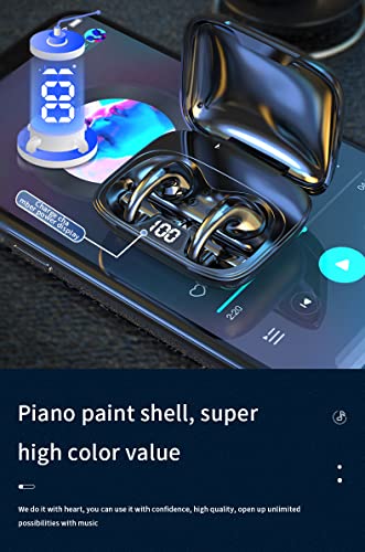 Wireless Ear Clip Bone Conduction Headphones Bluetooth Open Ear Waterproof Bluetooth Bone Conduction Earbuds Ear Clip Bone Conduction Head Set Painless Long Battery for Sports,Working,Driving Black