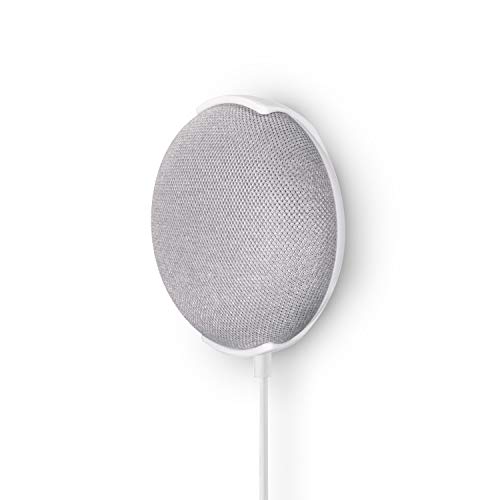 Screwless Wall & Ceiling Mount for Google Home Mini, Stick On Holder - Easy Install, No Tools, by Brainwavz (GMN01) (White)