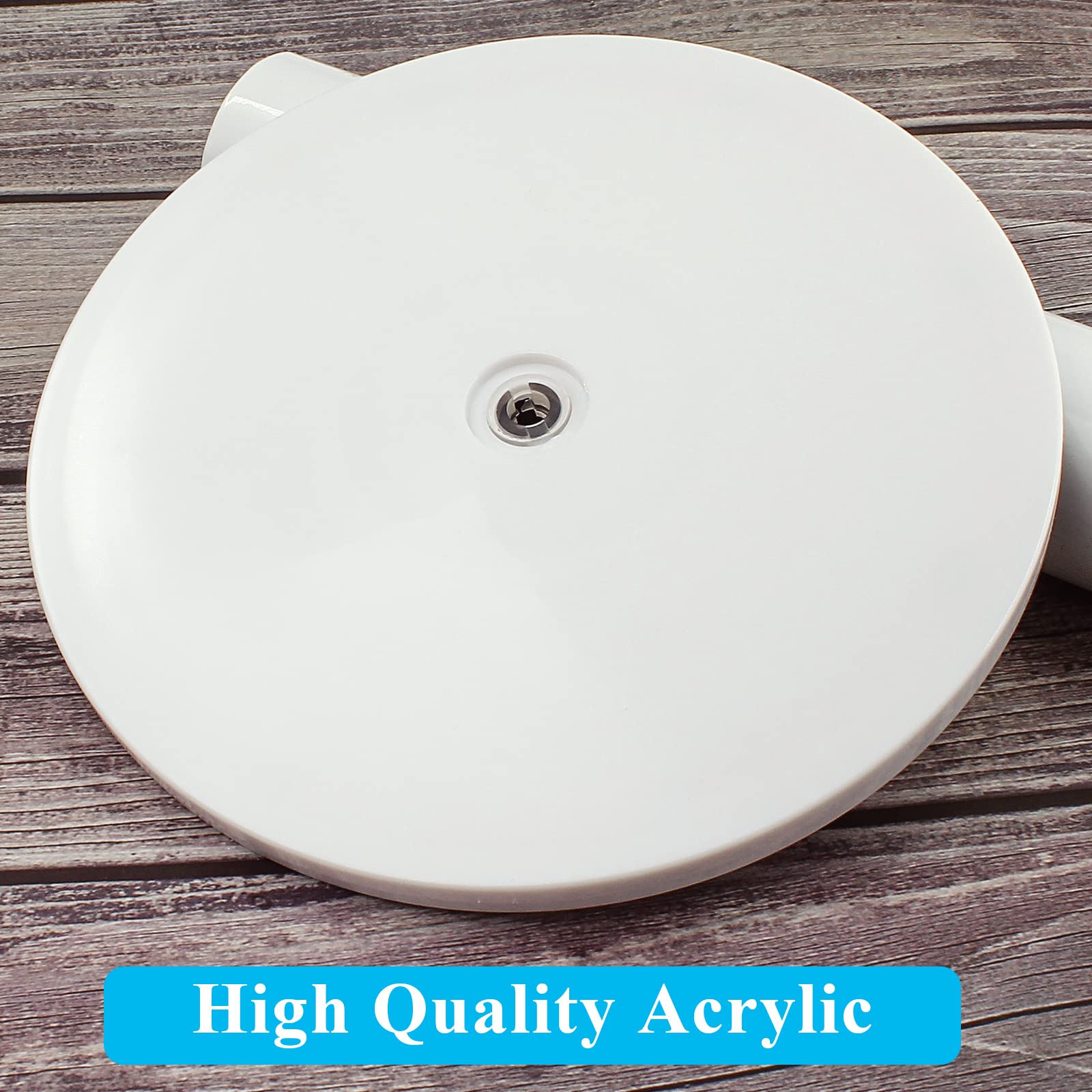 Jersvims 8 Inch Acrylic Turntable Platter, White Turntable Organizer Round Rotating Plate for Kitchen Pantry Cabinet Desk Rack Spice Cake Cookie Decorating
