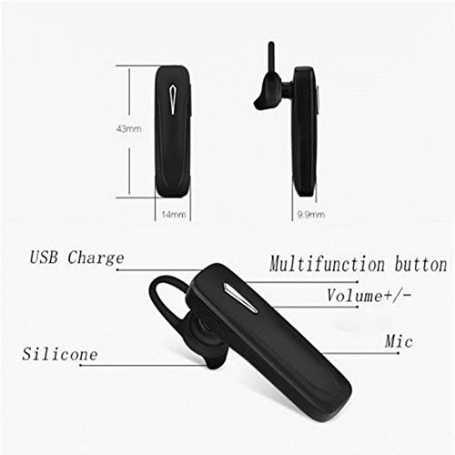 Gilroy Bluetooth Earbuds with Mic, Wireless Stereo Sport Headphones Earphones with Ear Hooks for Sports Running Black