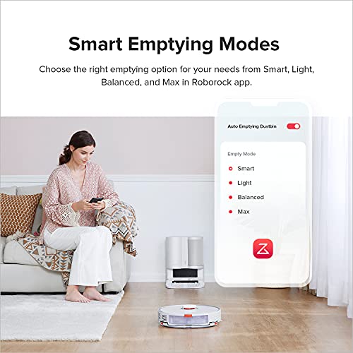 roborock S7+ Robot Vacuum and Sonic Mop with Self-Empty Dock, Stores up to 60-Days of Dust, Auto Lifting Mop, Ultrasonic Carpet Detection, 2500Pa Suction