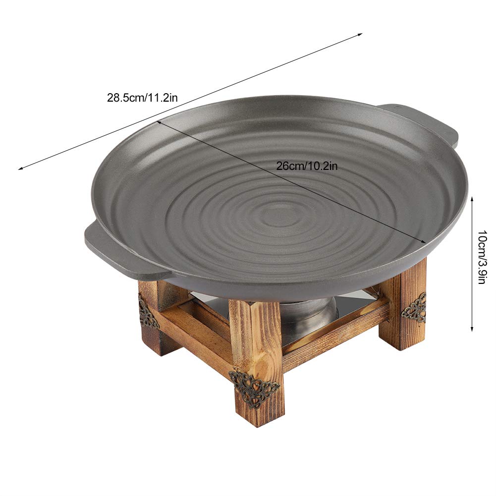 BBQ Round Roasting Tray, luminum Ceramic Plate Non Stick Grill Plate Barbecue Skewers Chafing Dish Party Buffet Pan Cookware for Barbecues, Camping, Durable and Reusable