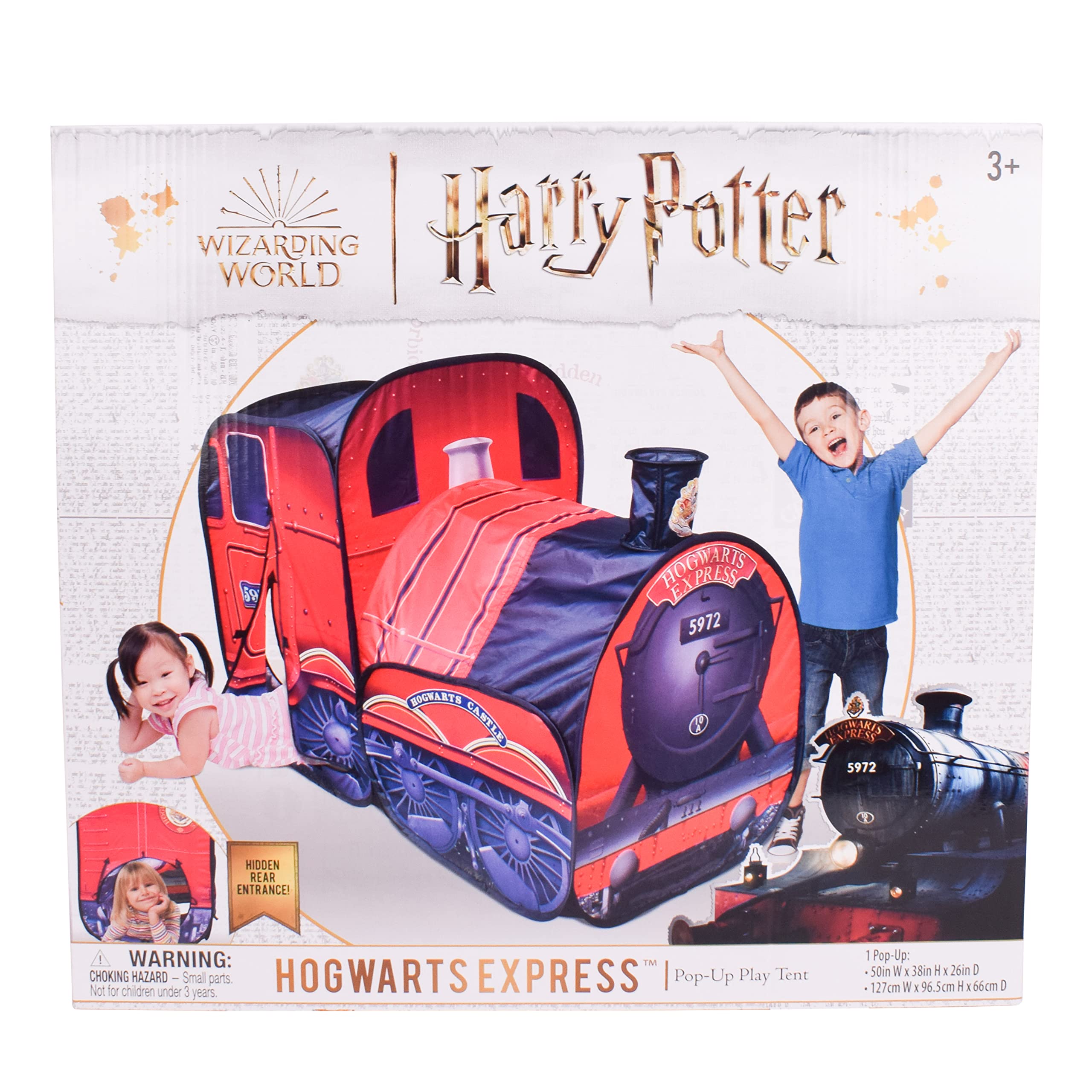 Harry Potter Hogwarts Express Pop Up Tent โ Easy to Setup Playhouse for Kids | Red Train Toy with Two Entrances โ Sunny Days Entertainment