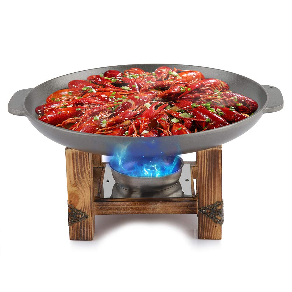 BBQ Round Roasting Tray, luminum Ceramic Plate Non Stick Grill Plate Barbecue Skewers Chafing Dish Party Buffet Pan Cookware for Barbecues, Camping, Durable and Reusable