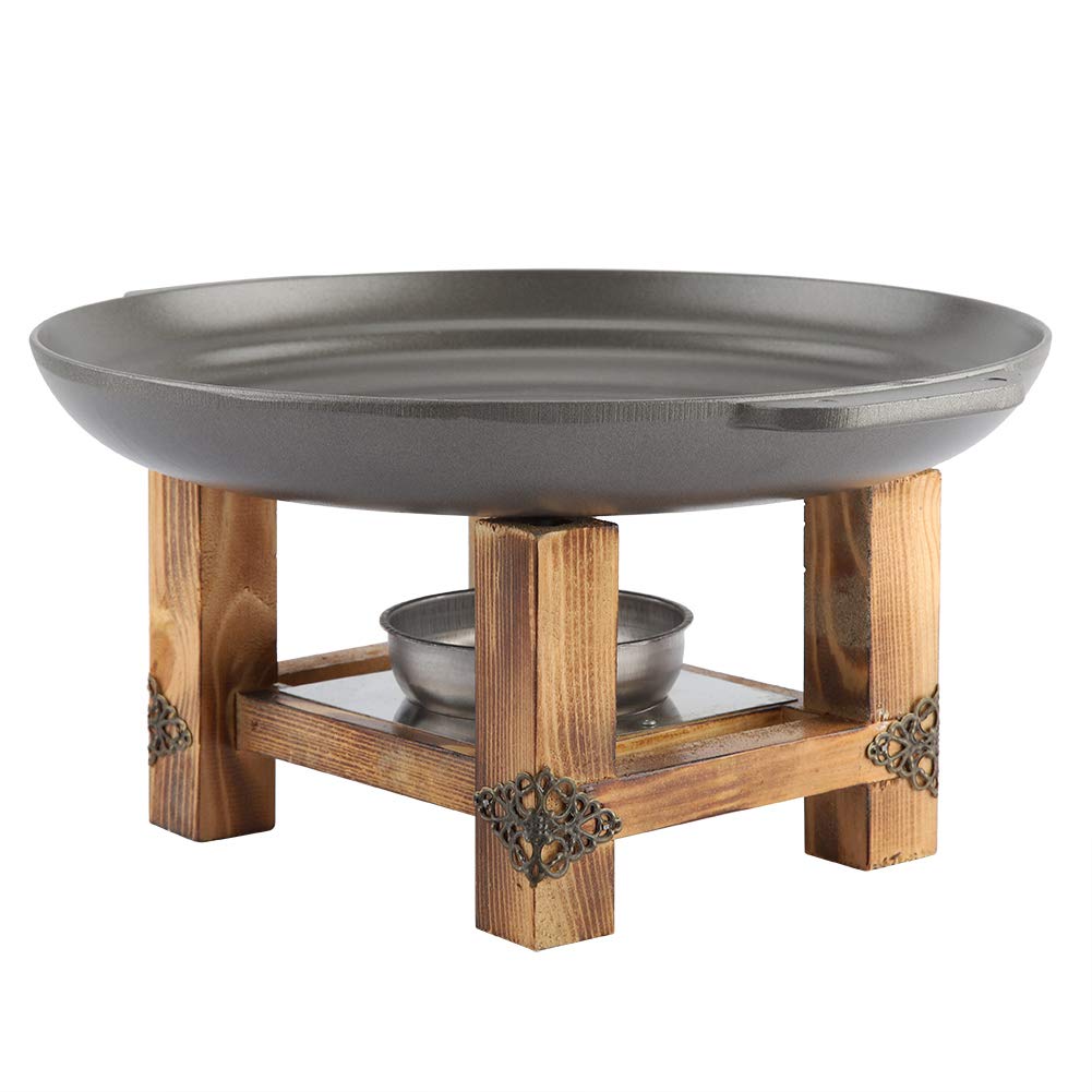BBQ Round Roasting Tray, luminum Ceramic Plate Non Stick Grill Plate Barbecue Skewers Chafing Dish Party Buffet Pan Cookware for Barbecues, Camping, Durable and Reusable