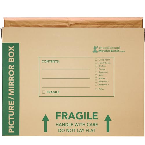 Picture/Mirror Moving Boxes - 37 x 4 x 27 inches, 8 Pack - Picture Boxes for Moving - Picture Moving Boxes - Cheap Cheap Moving Boxes