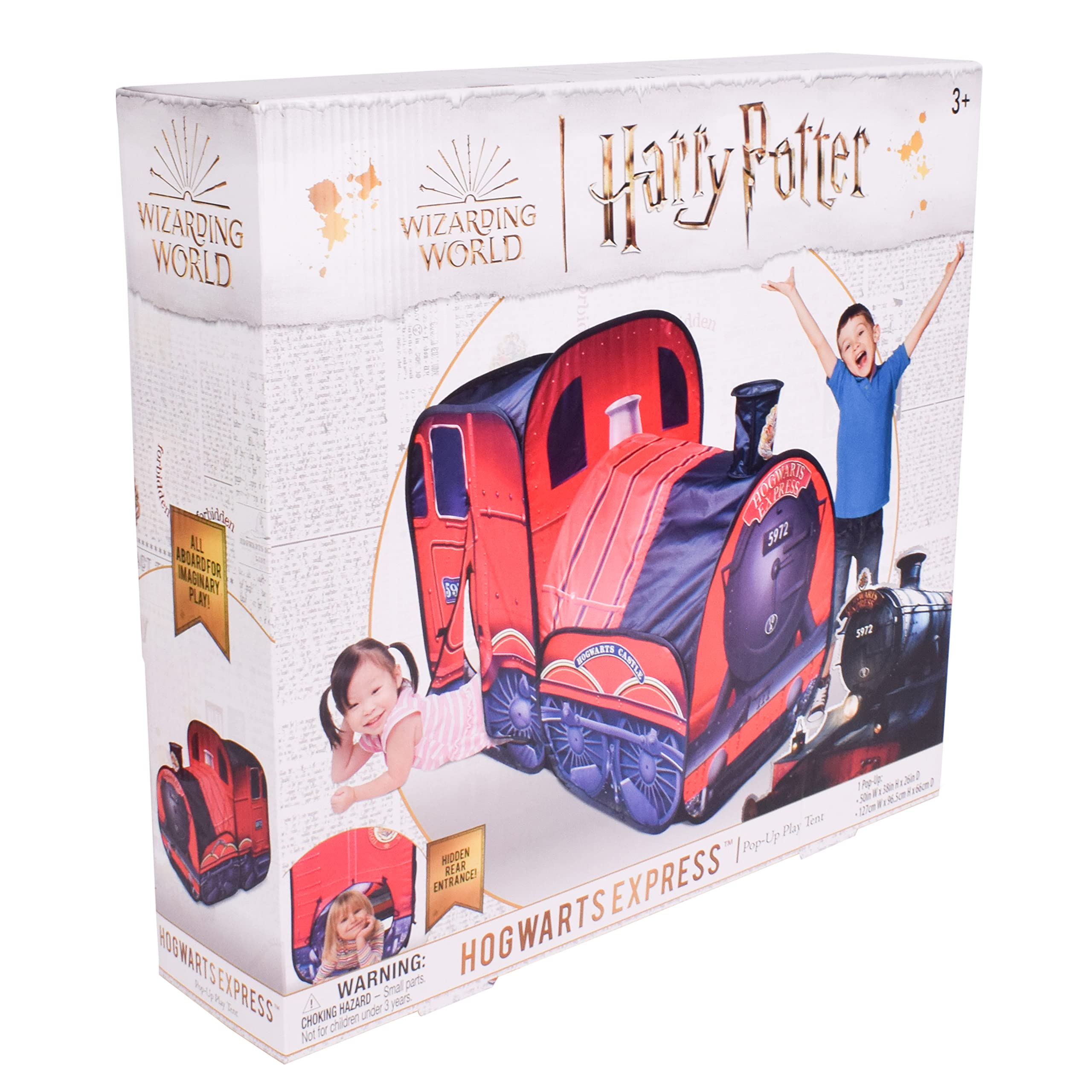 Harry Potter Hogwarts Express Pop Up Tent โ Easy to Setup Playhouse for Kids | Red Train Toy with Two Entrances โ Sunny Days Entertainment