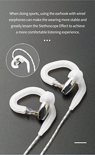 5 Pair KINBOOFI KBEAR Sports Silicone Earhook for Wired Earphone Over-Ear in Ear Monitor, Relieve Earphone Long-Term Use (3black+2white)