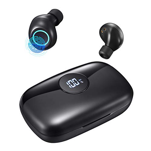 Xmythorig True Wireless Earbuds Bluetooth Headphones, IPX6 Waterproof Touch Control Earphone, CVC8.0 Noise Reduction for Clear Call, HiFi Stereo Deep Bass Audio in-Ear Headset w/Mic for Sports…