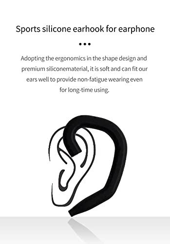 5 Pair KINBOOFI KBEAR Sports Silicone Earhook for Wired Earphone Over-Ear in Ear Monitor, Relieve Earphone Long-Term Use (3black+2white)